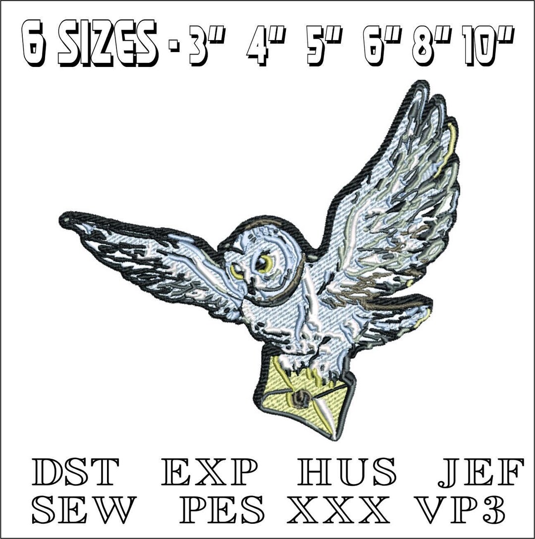 Wizard Owl With Letter - Machine Embroidery Design - DST, PES, VP3 ...