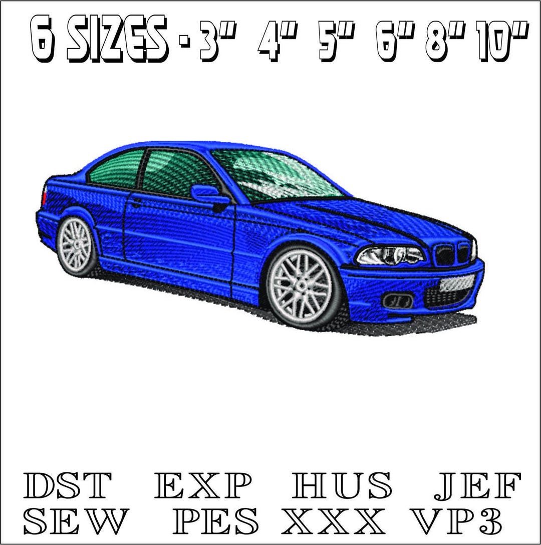 Side of Blue Car - Machine Embroidery Design - DST, PES, VP3 & More ...