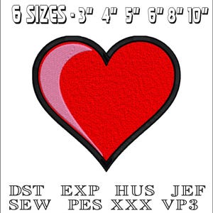 Simple Heart - Machine Embroidery Design - DST, PES, VP3 & More ...