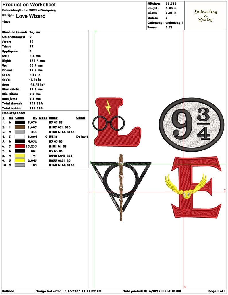 Wizard Love Outline - Machine Embroidery Design - DST, PES, VP3 & More ...