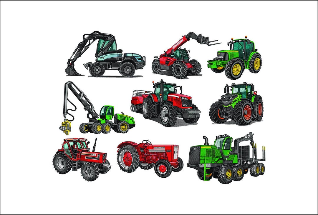 Bundle Pack of 9 Tractors in a Pack With 1 Bonus File - Machine ...