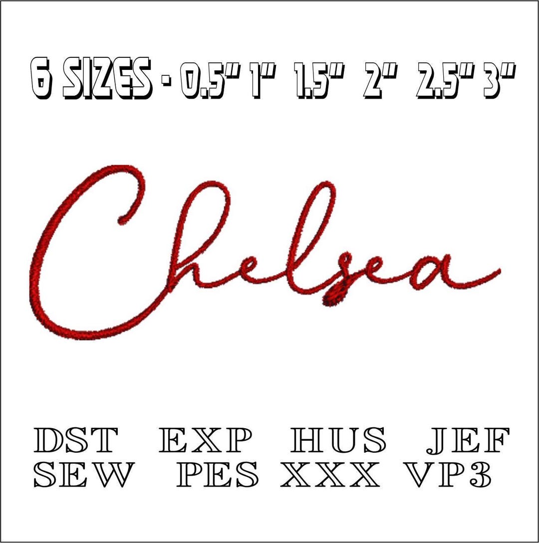 Chelsea Font (no BX Format) - No Bx Font - DST, PES, VP3 & More ...