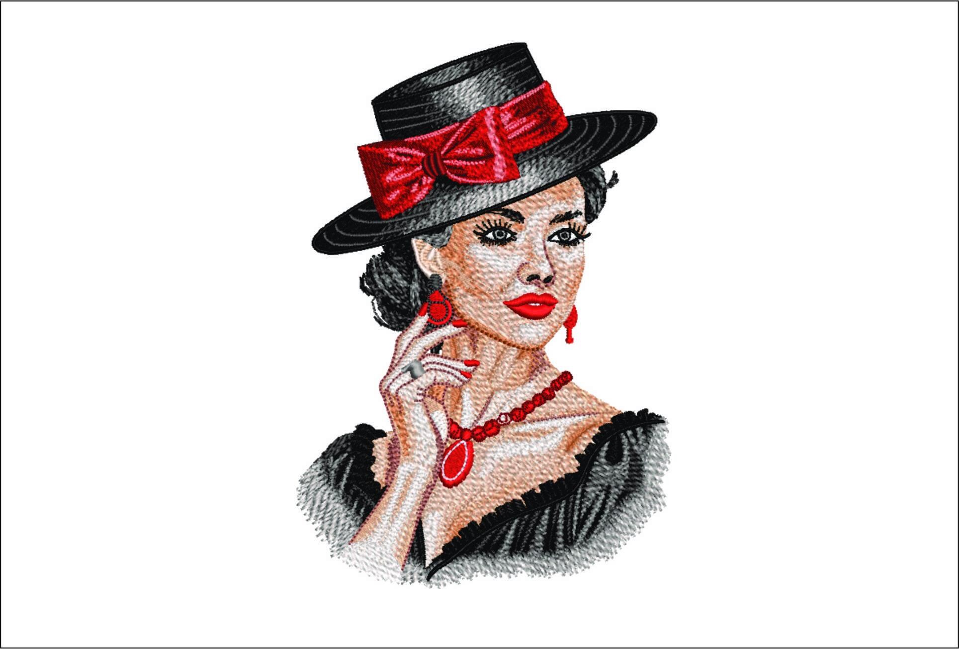 Spanish Style Lady - Machine Embroidery Design - DST, PES, VP3 & More ...