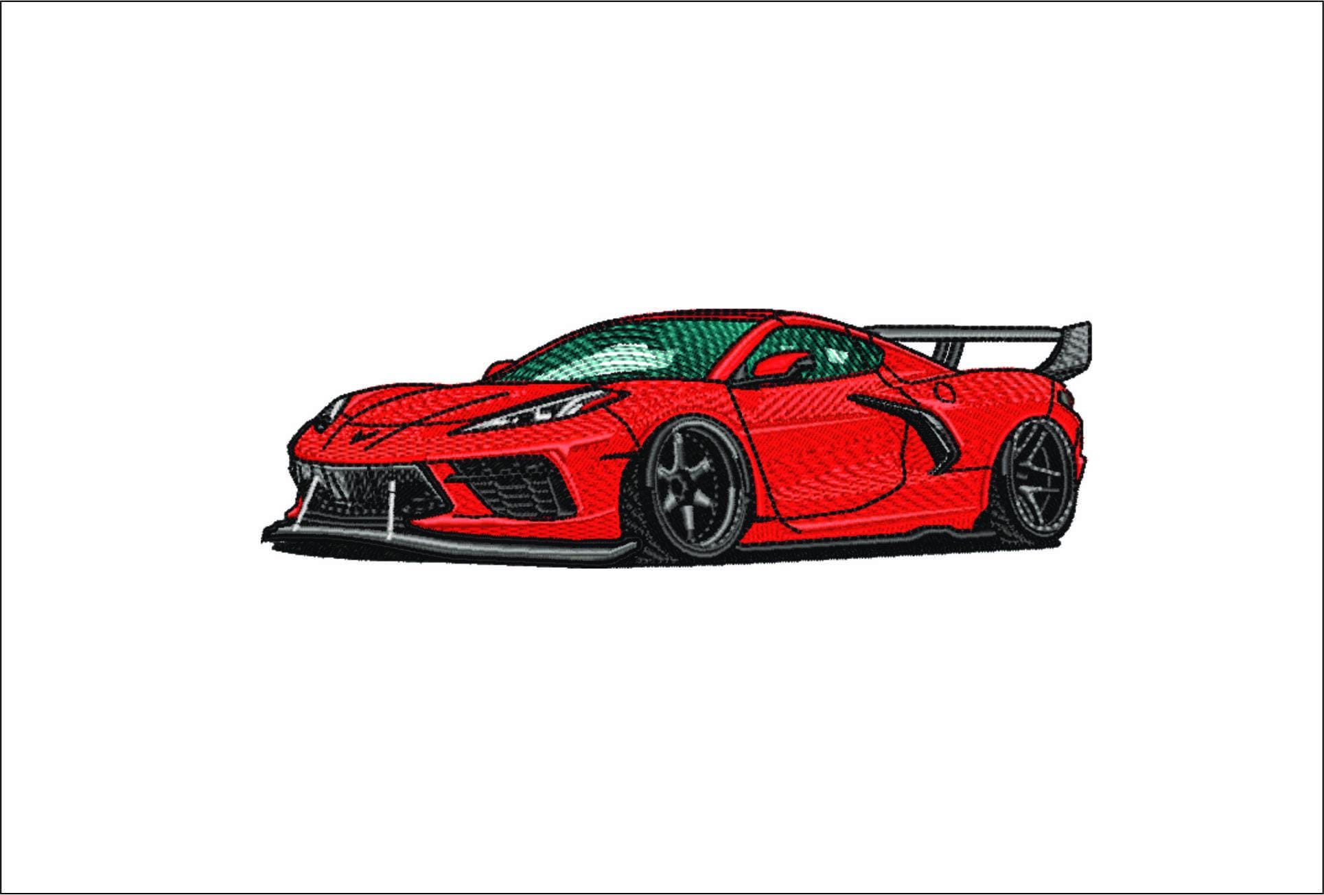 Corvette C8 Race - Machine Embroidery Design - DST, PES, VP3 & More ...