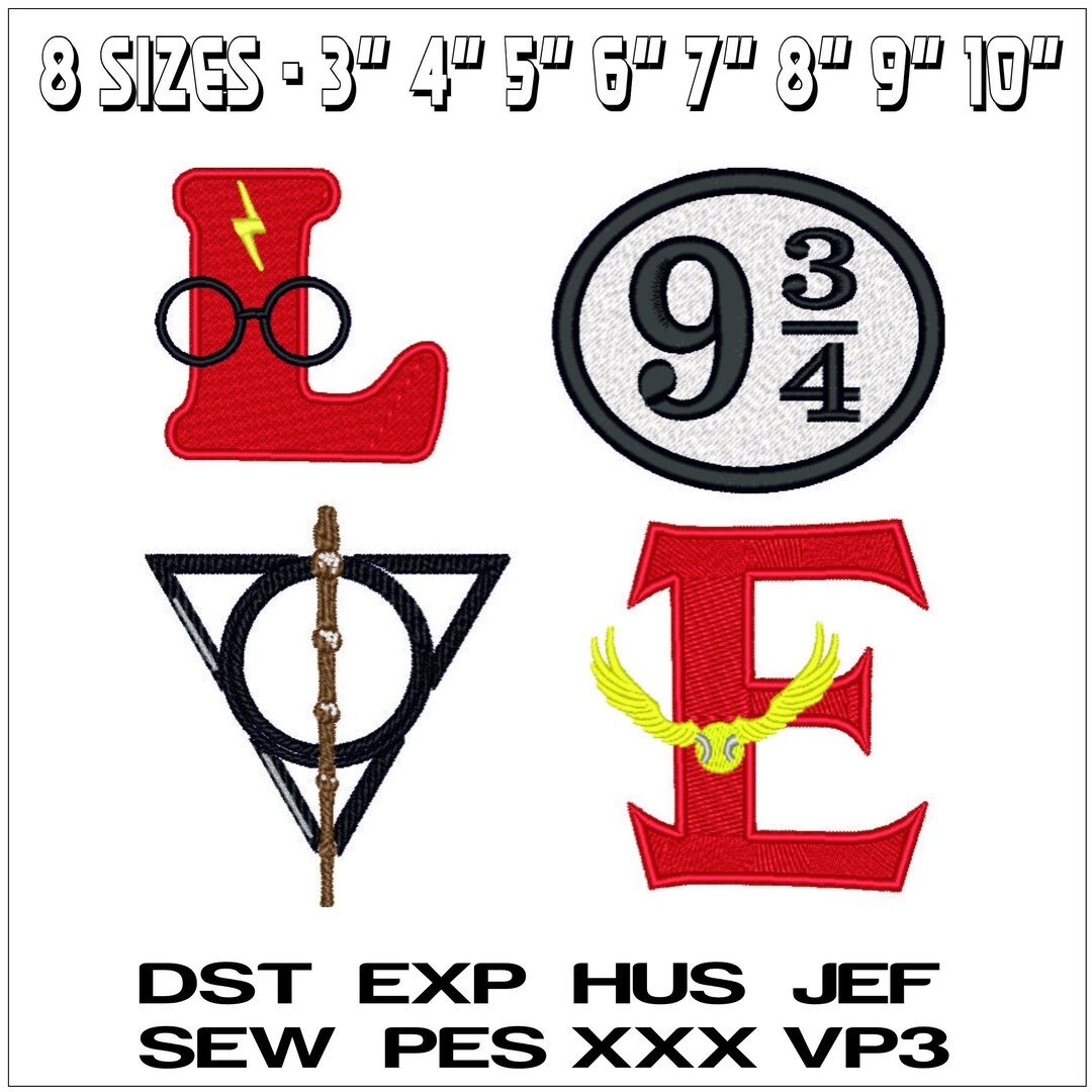Wizard Love Outline - Machine Embroidery Design - DST, PES, VP3 & More ...