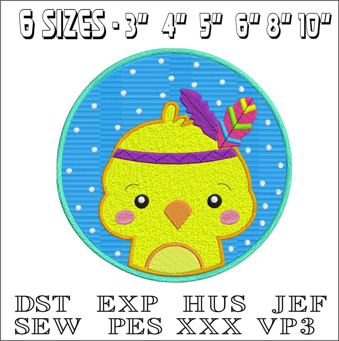 Little Indian Chicken - Machine Embroidery Design - DST, PES, VP3 ...