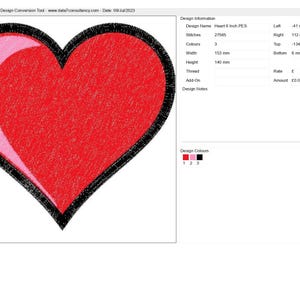 Simple Heart - Machine Embroidery Design - DST, PES, VP3 & More ...
