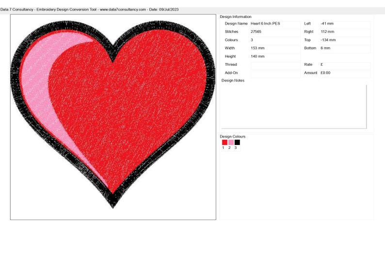 Simple Heart - Machine Embroidery Design - DST, PES, VP3 & More ...