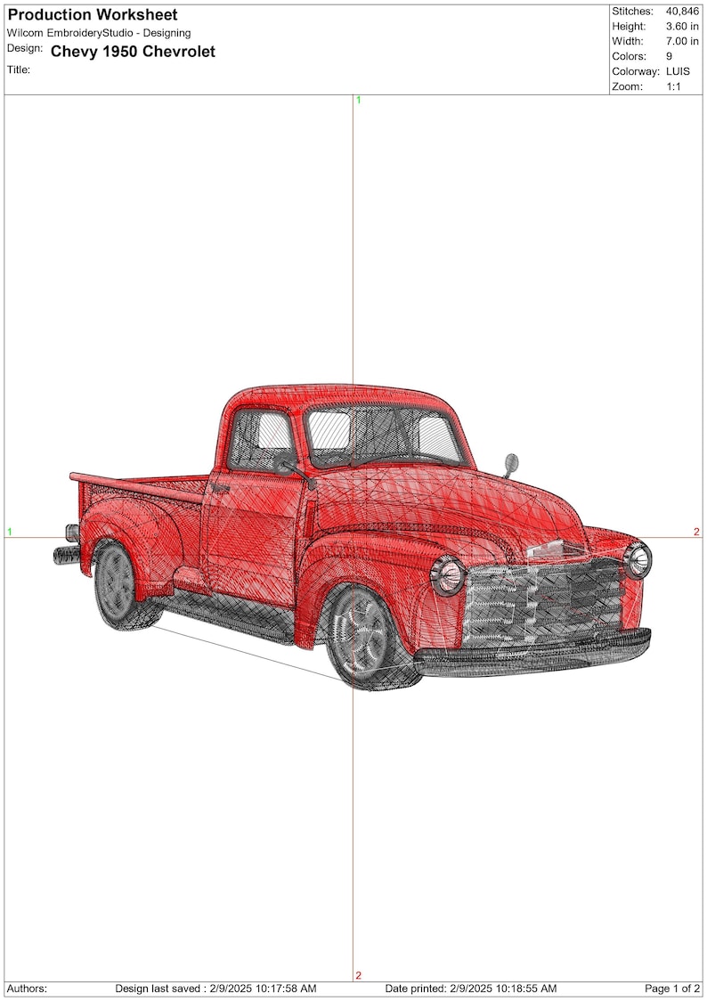 Red Vintage Truck - Machine Embroidery Design - DST, PES, VP3 & More ...