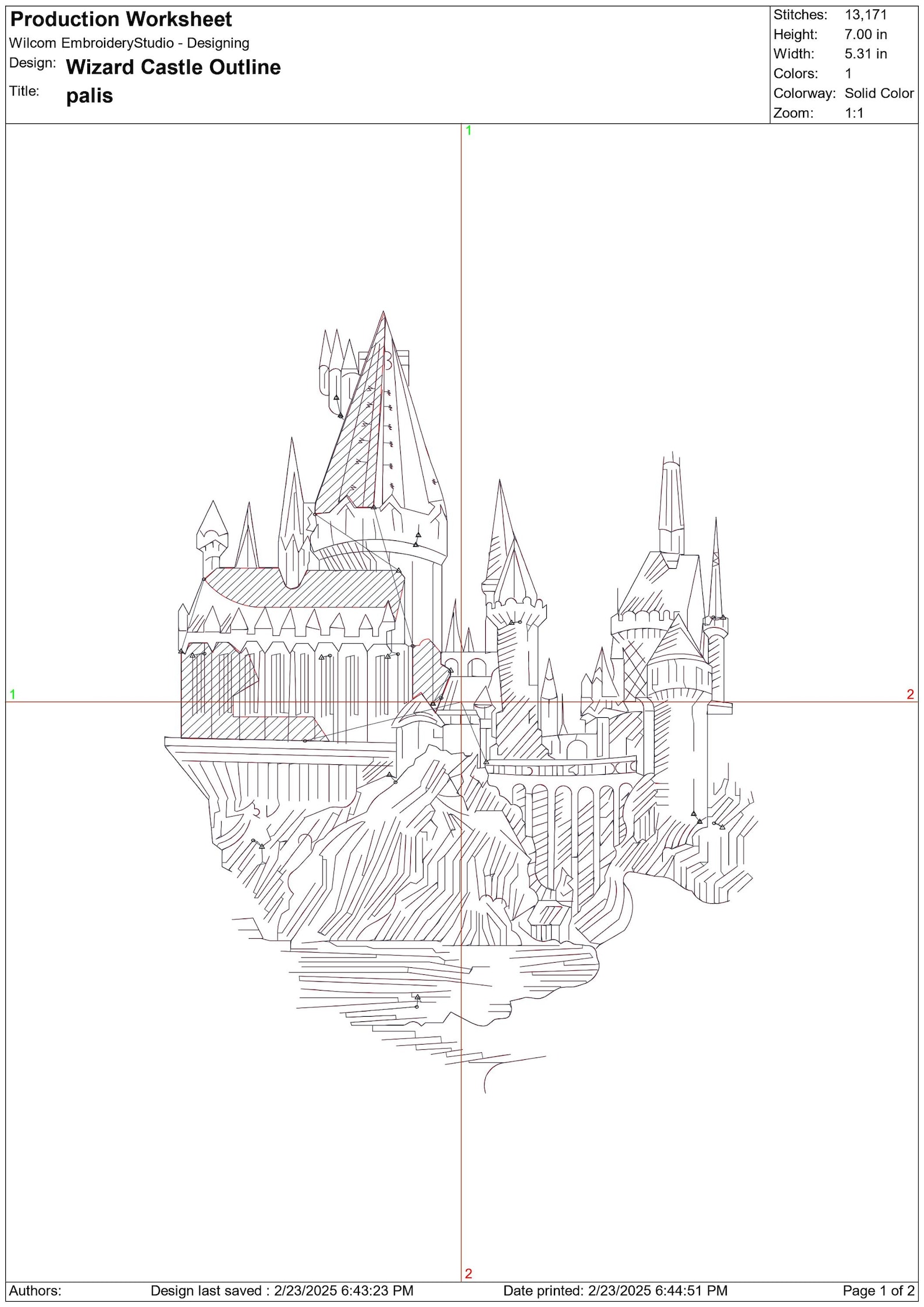Wizard Castle Outline - Machine Embroidery Design - DST, PES, VP3 ...