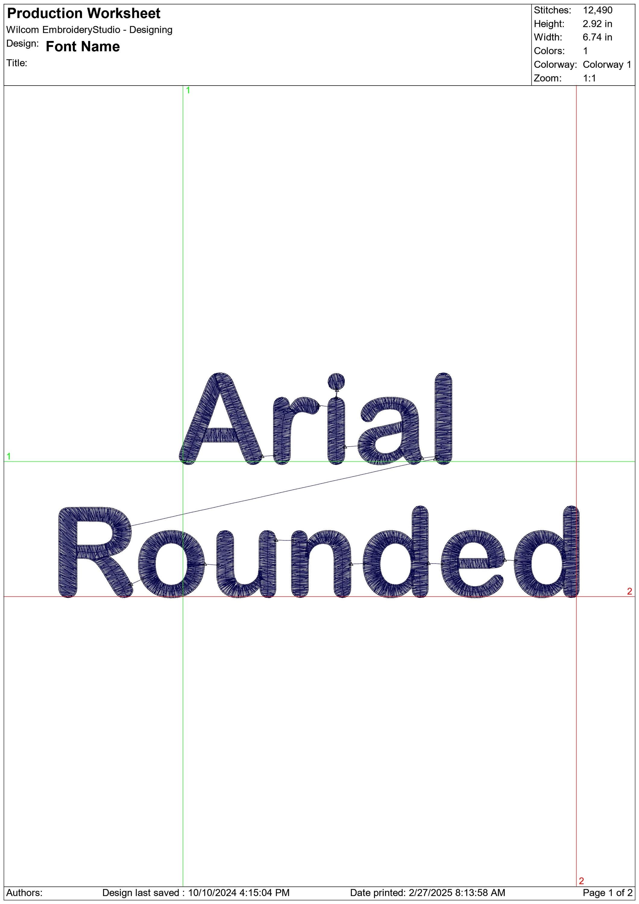 Rounded Arial Font (no Bx Format) - Machine Embroidery Design (instant ...