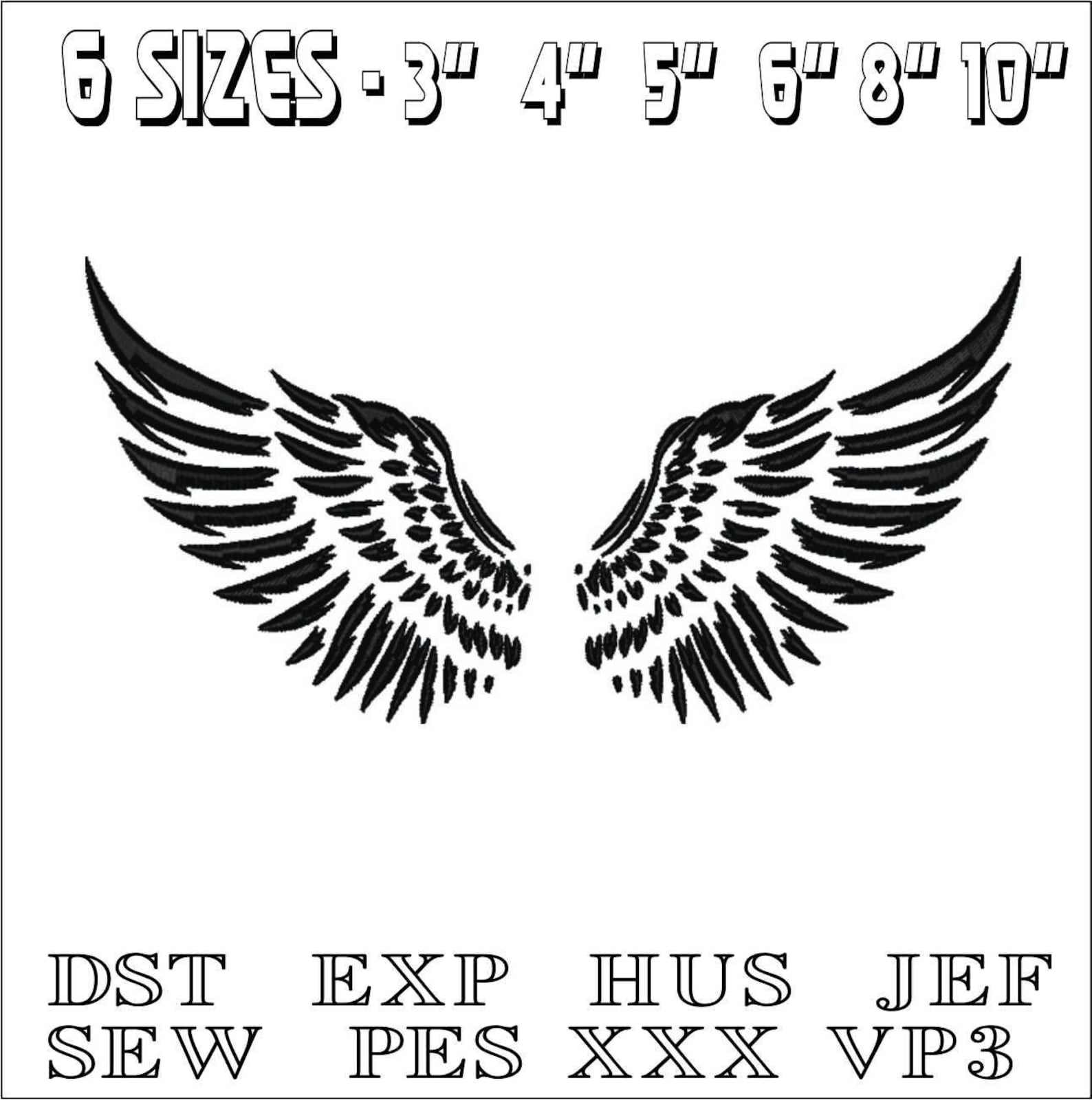 Angel Wings - Machine Embroidery Design - DST, PES, VP3 & More ...