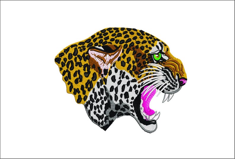 Leopards Head - Machine Embroidery Design - DST, PES, VP3 & More ...