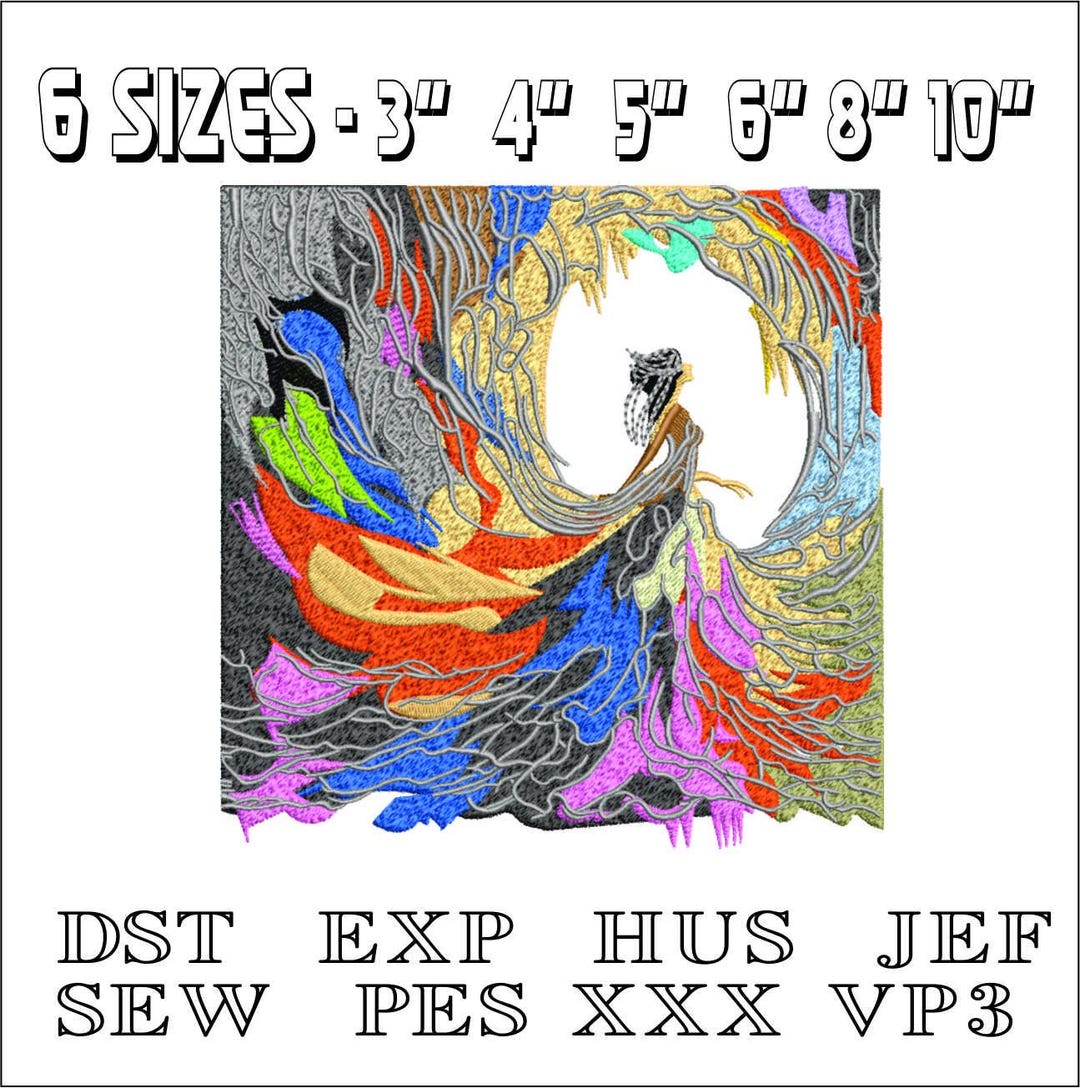 Painted Lady Dancing - Machine Embroidery Design - DST, PES, VP3 & More ...
