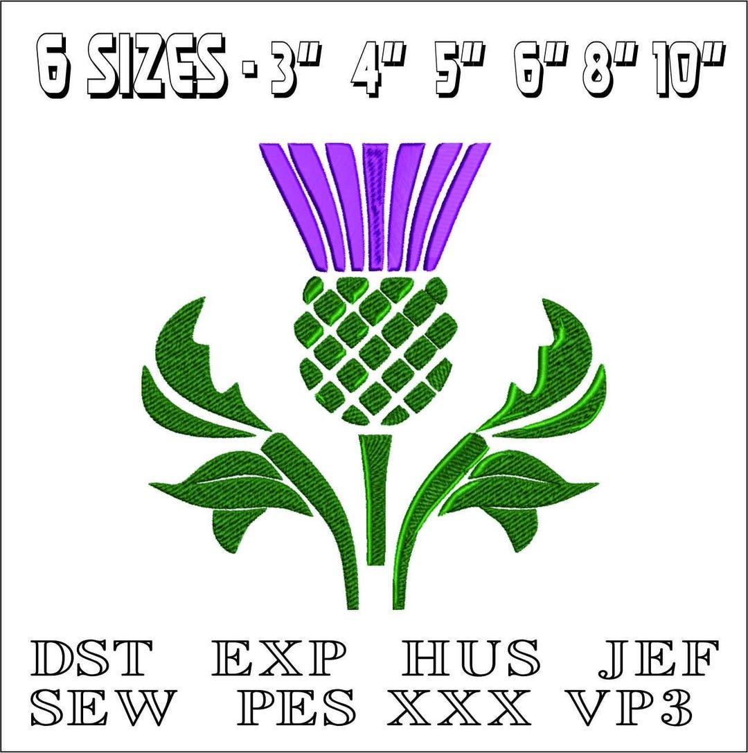 Scotland Thistle Embroidery File - Machine Embroidery Design - DST, PES ...