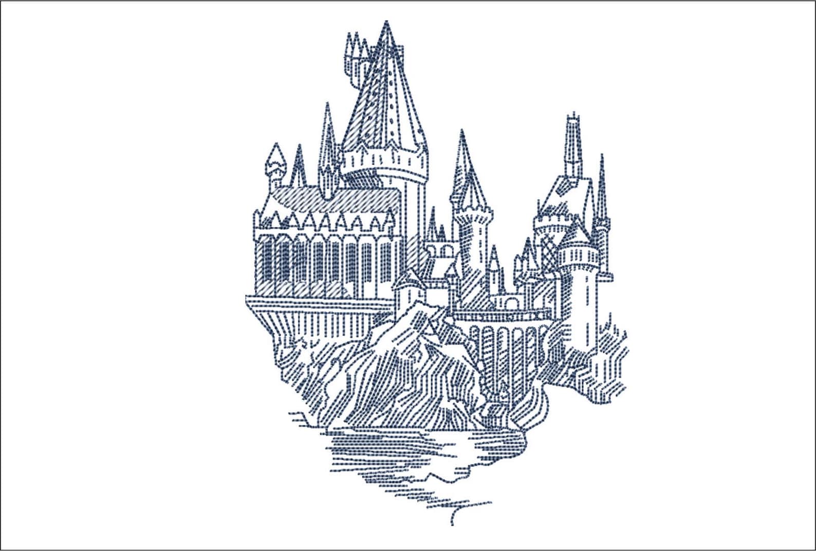 Wizard Castle Outline - Machine Embroidery Design - DST, PES, VP3 ...