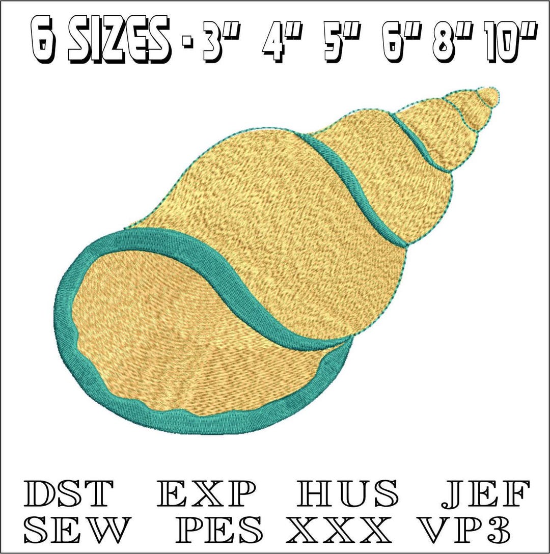 Conch Sea Shell - Machine Embroidery Design - DST, PES, VP3 & More ...