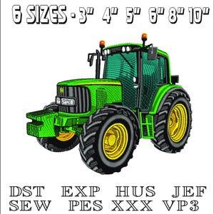 Green Tractor - Machine Embroidery Design - DST, PES, VP3 & More ...