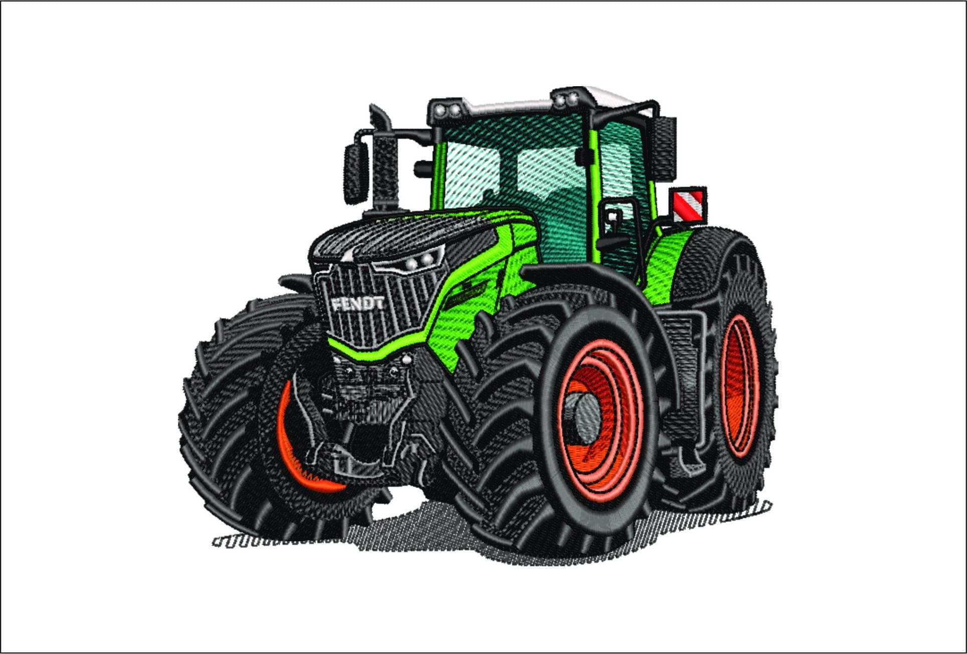 Green Fendt Tractor Farm Car - Machine Embroidery Design - DST, PES ...