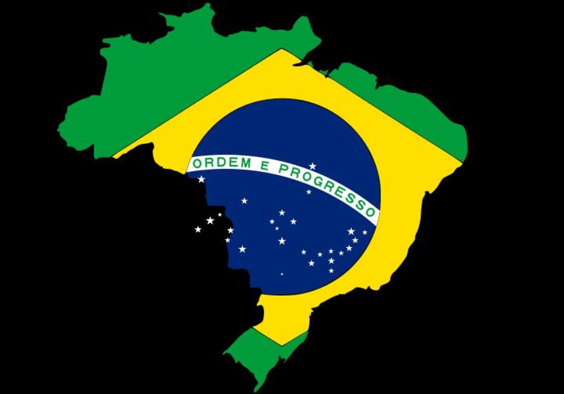 Brazil Map Flag File - Machine Embroidery Design - DST, PES, VP3 & More ...