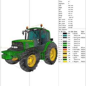 Green Tractor - Machine Embroidery Design - DST, PES, VP3 & More ...