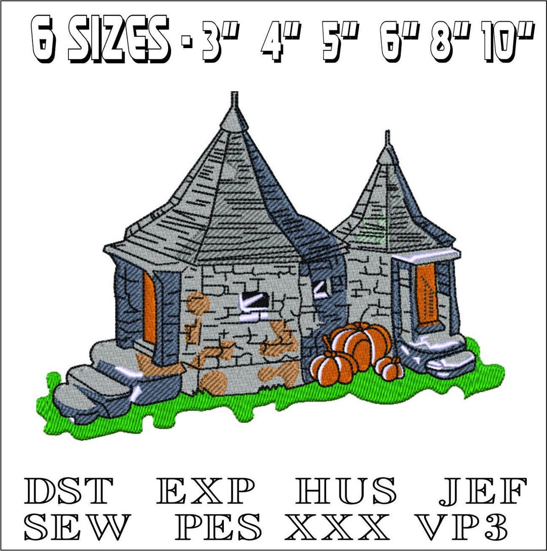 Gamekeeper Hut and Pumpkins - Machine Embroidery Design - DST, PES, VP3 ...
