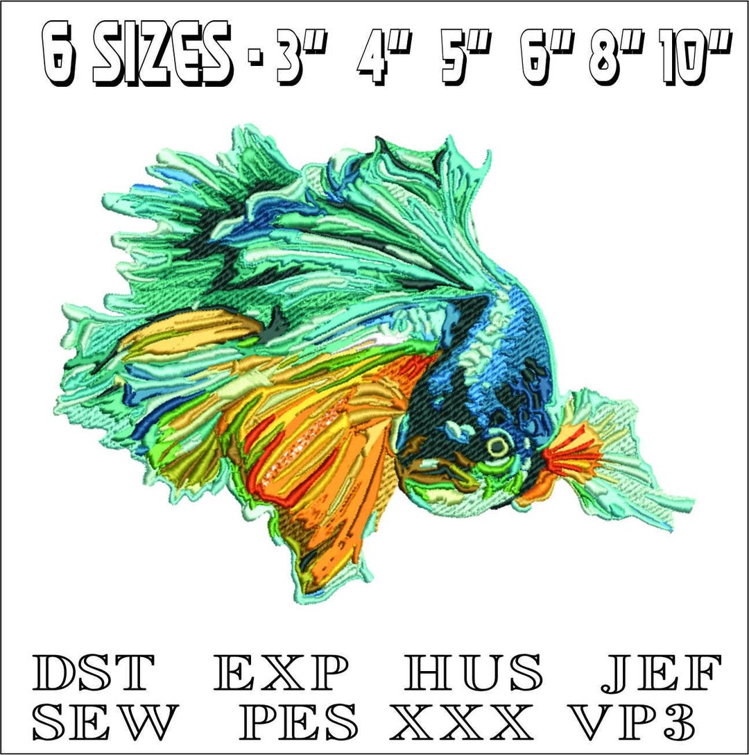 Colorful Fish - Machine Embroidery Design - DST, PES, VP3 & More ...
