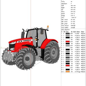 Red Tractor Farm Car - Machine Embroidery Design - DST, PES, VP3 & More ...