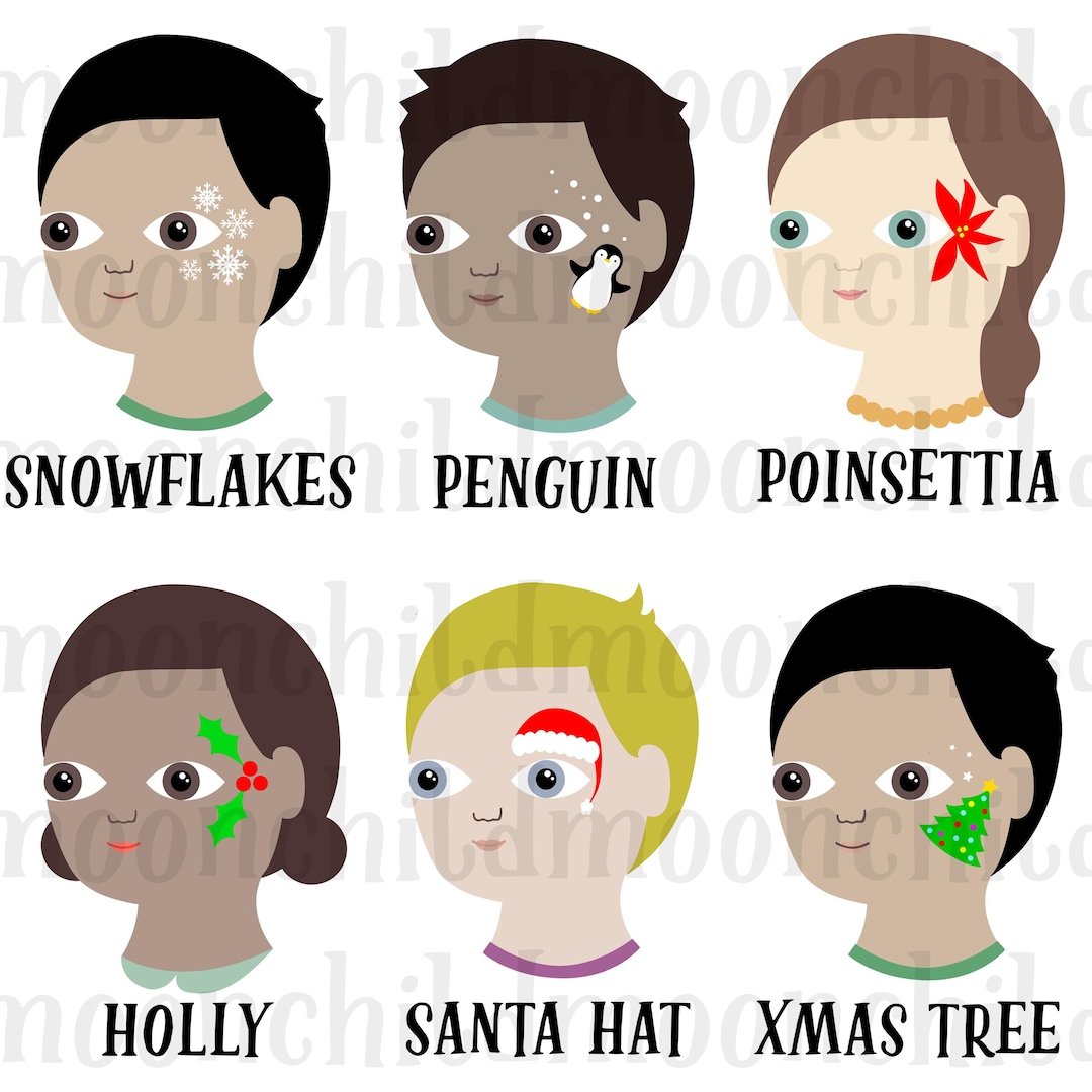Simple Christmas Face Painting Eye Design Menu Board Image. Printable ...