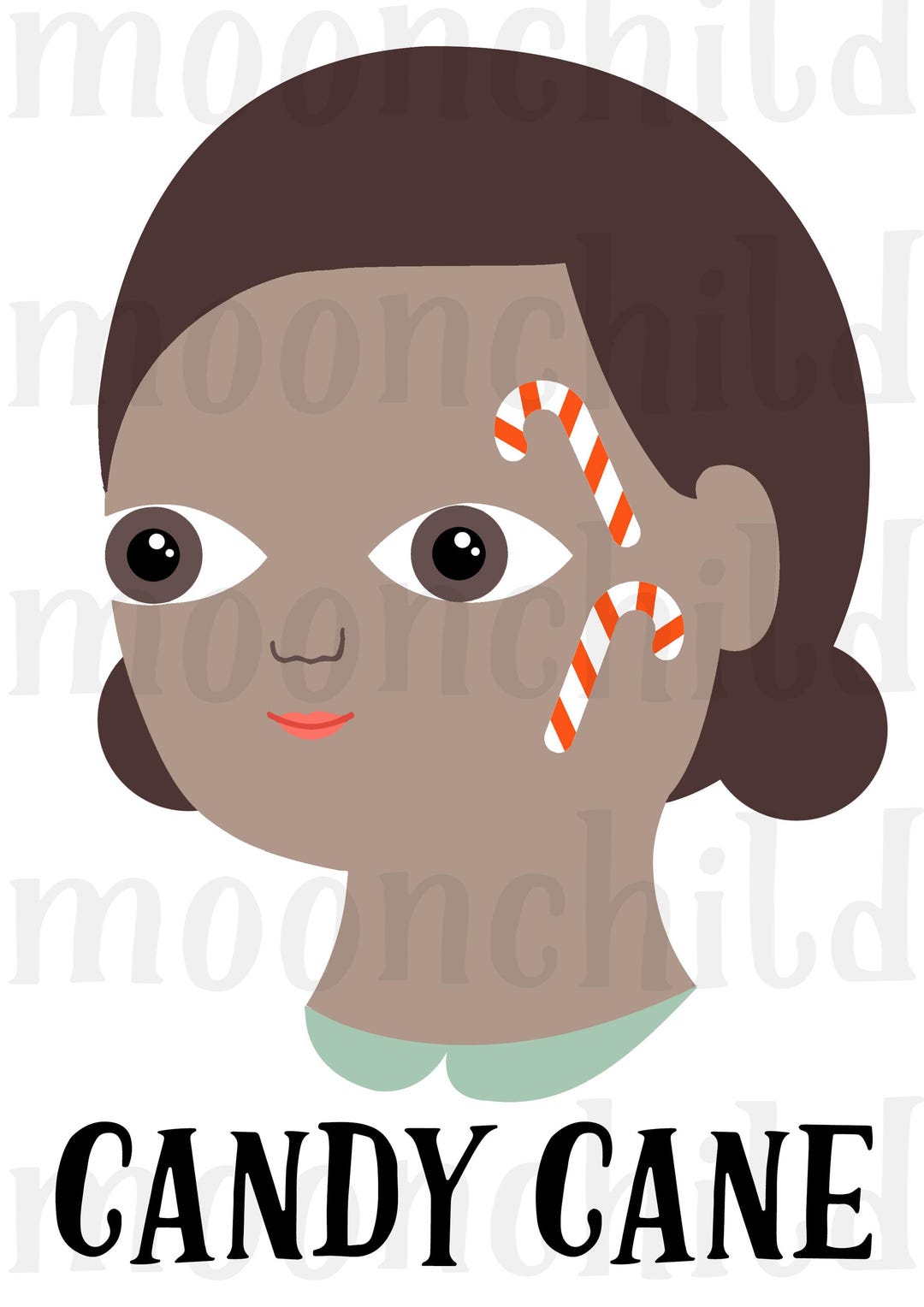 Christmas Candy Cane Face Painting Eye Design Menu Board Image ...