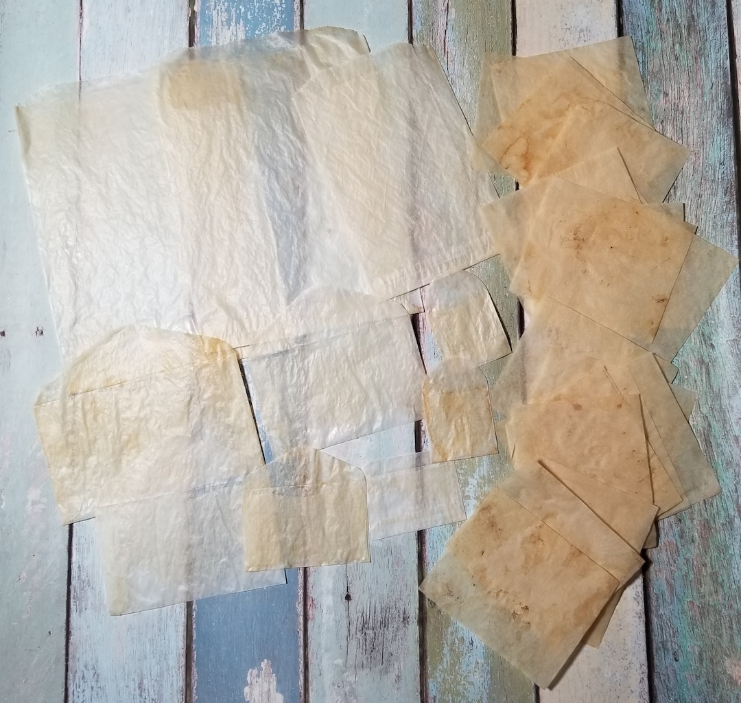 Tea Dyed Stained Paper 30 Piece Bundle Glassine Bags Envelopes Papers ...