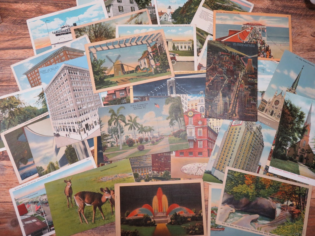 10 Vintage Linen Paper Postcards 1940s-1960s Grab Bag Snail - Etsy