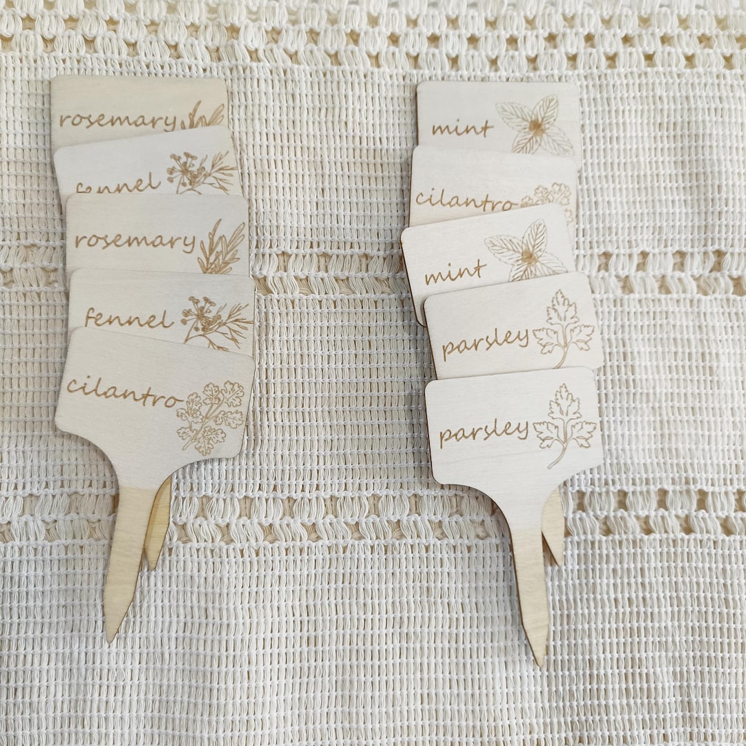 Plant Inserts, Flower Herb Labels, Custom Wood Markers, Interior ...