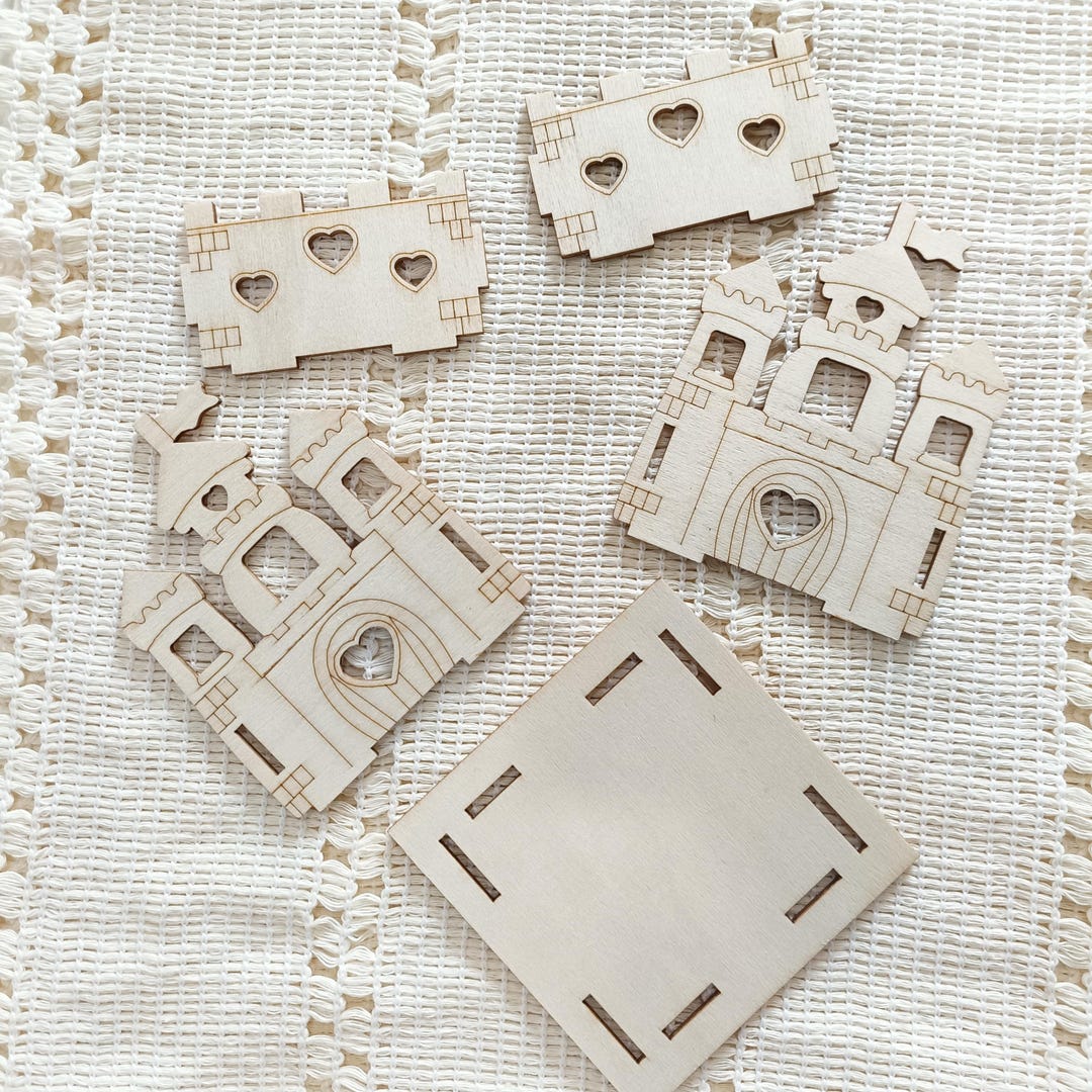 DIY Wooden Castle Building Blocks Medieval Knight Princess Wooden ...