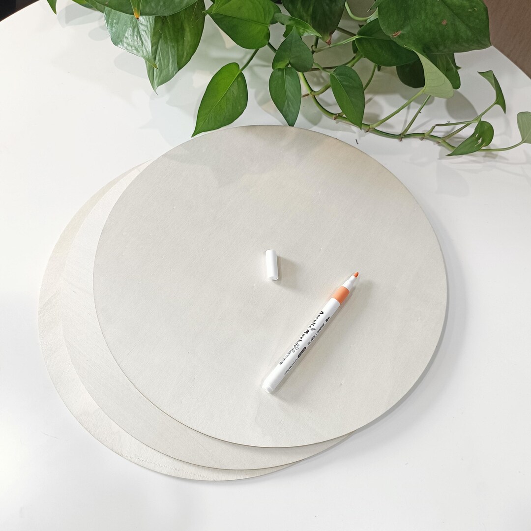 12 Inch Wooden Round Crafts Unfinished Round Wooden Paper Cutouts Blank ...