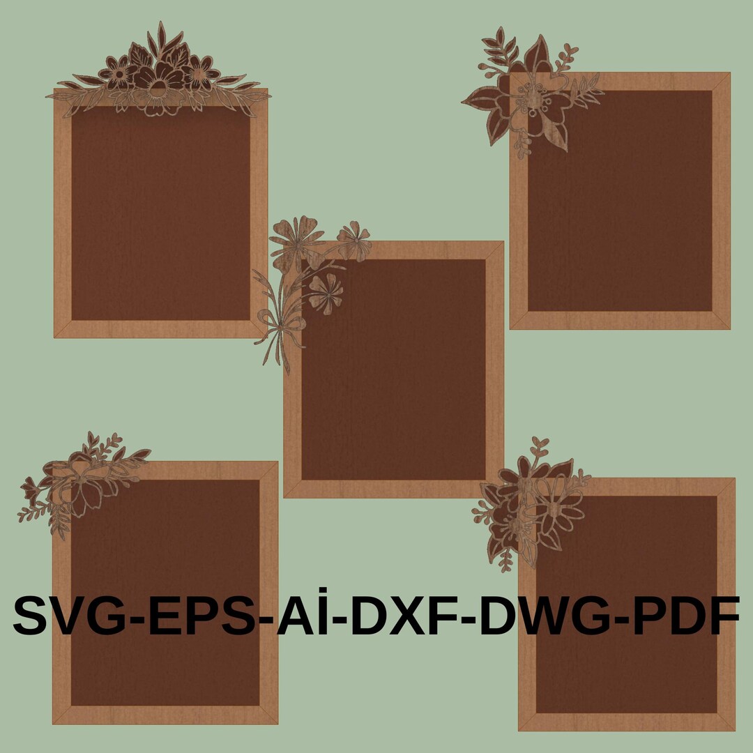 Frames Laser Cut Files SVG, Photo Frame Bundle, Glowforge File,vintage ...