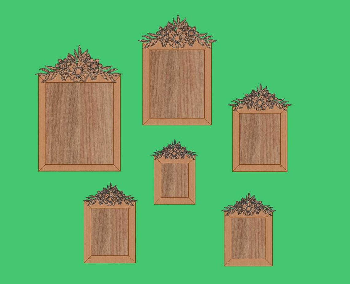 Frames Laser Cut Files SVG, Photo Frame Bundle, Glowforge File,vintage ...