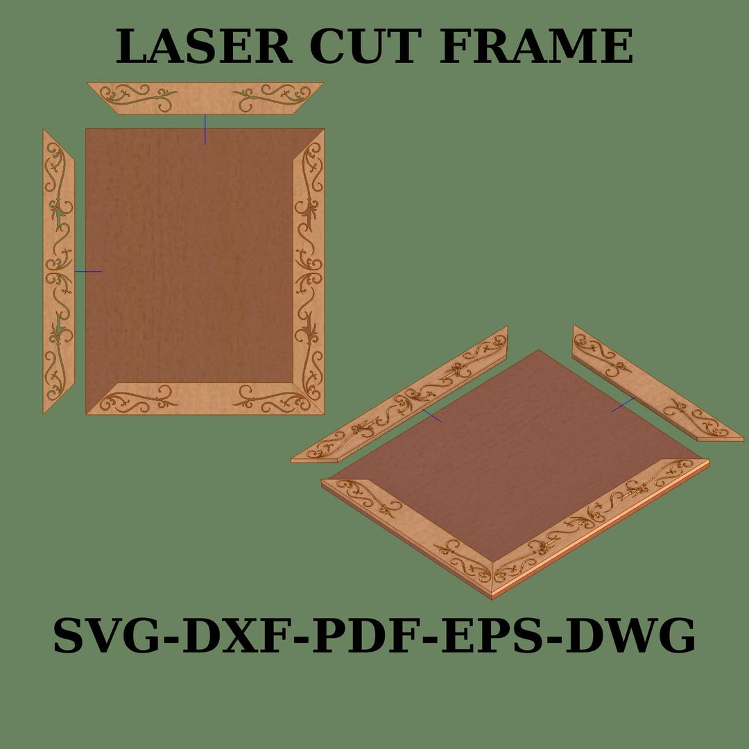 Laser Cut Frame Design Set 6 Sizes Digital Files Eps Dxf Dwg Svg Pdf ...