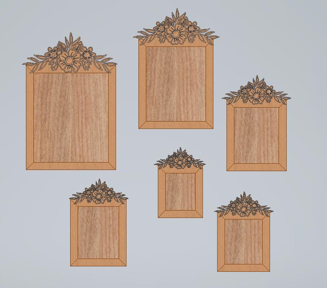 Frames Laser Cut Files SVG, Photo Frame Bundle, Glowforge File,vintage ...