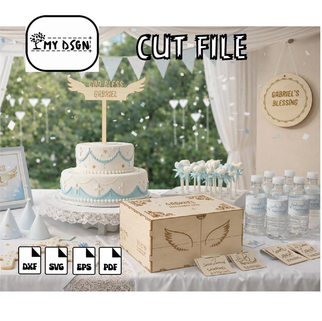 Personalized Baptism Box Laser Cut File, Christening Keepsake SVG ...