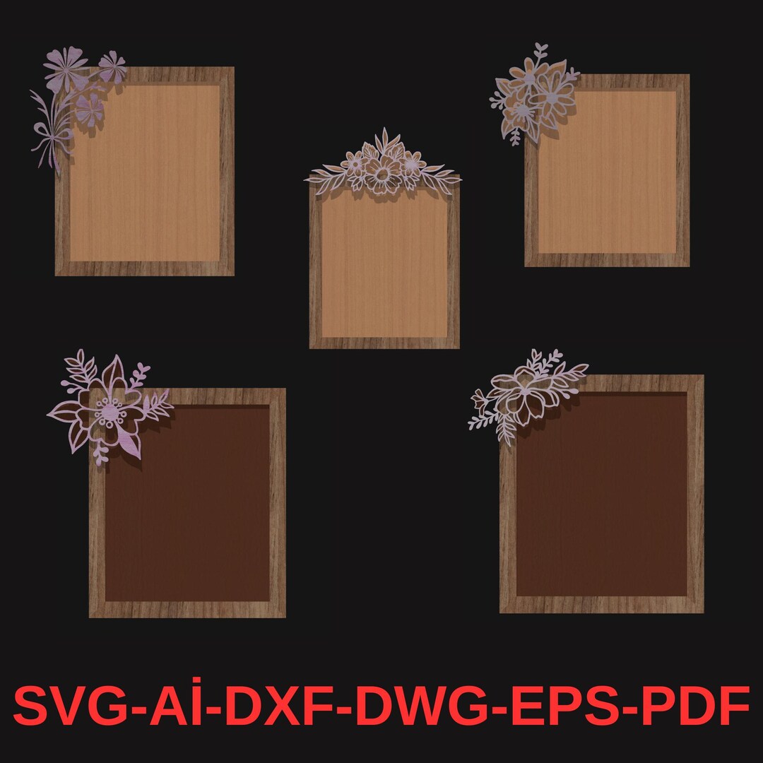 Frames Laser Cut Files SVG, Photo Frame Bundle, Glowforge File,vintage ...