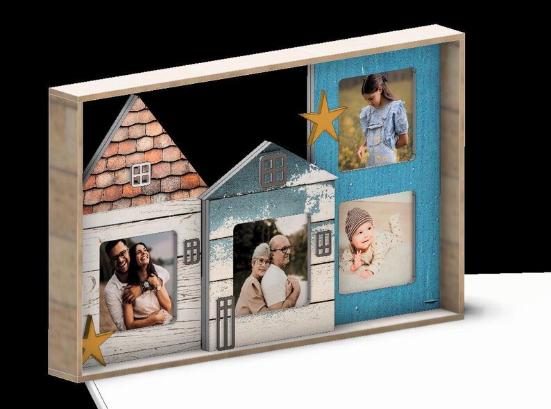 Personalised Family Photo Laser Cut File Frame Cut Photo Frame Digital ...