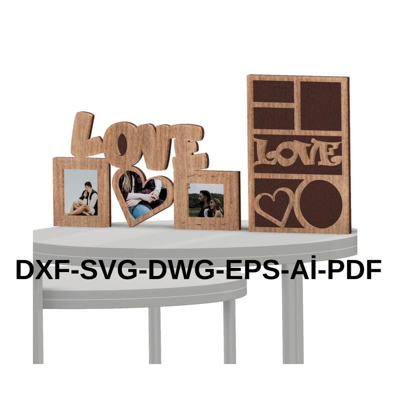 Love Themed Photo Collage Frame - Digital Download | Svg Pdf Eps Dxf ...