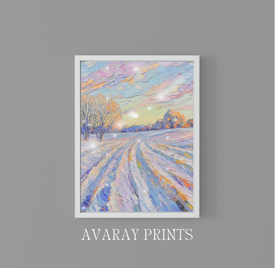 Printable Aesthetic Snowfield Large Wall Art, Wall Decor Over Bed ...