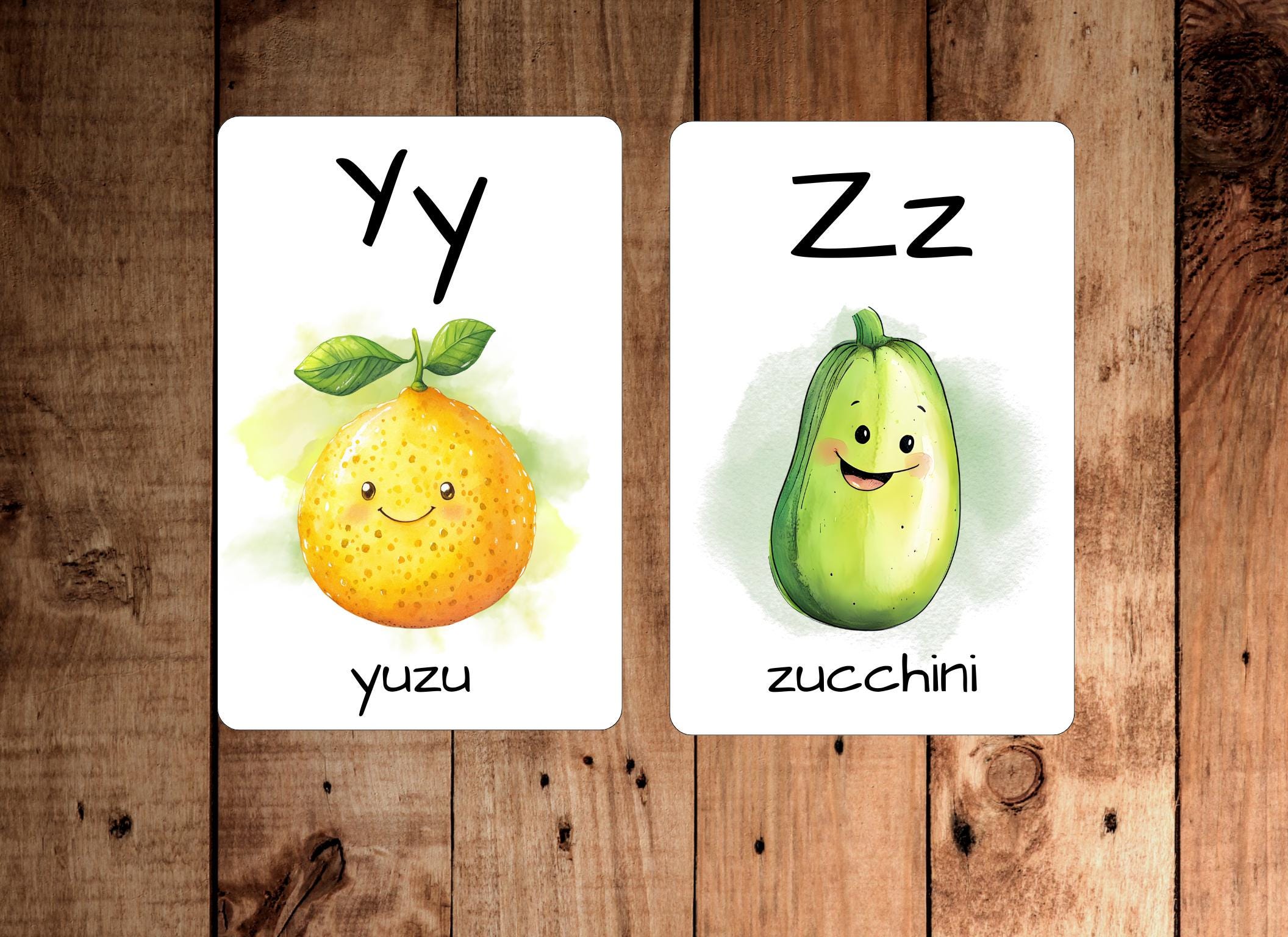 Fruit Alphabet Flash Card ABC Fruit Colourful Classroom Decor Nursery ...