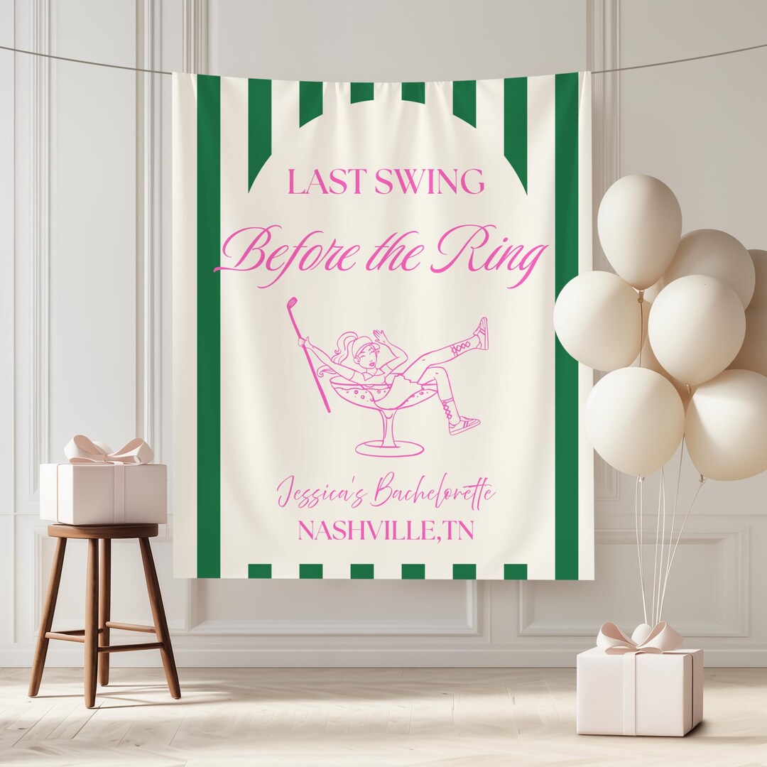 Last Swing Before the Ring Banner, Golf Bachelorette Decorations ...