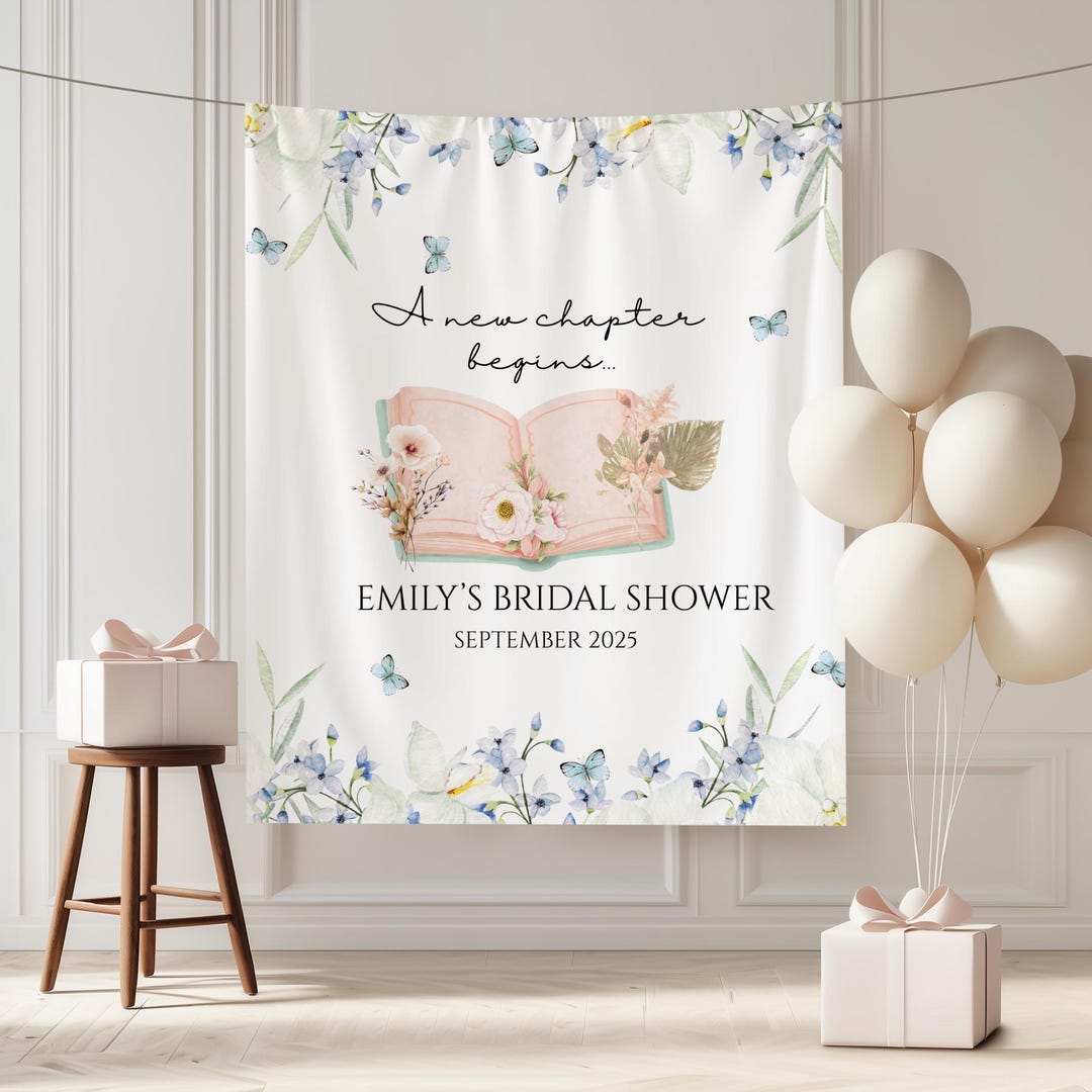 New Chapter Begins Bridal Shower Banner Bridal Shower Decor Her Next ...