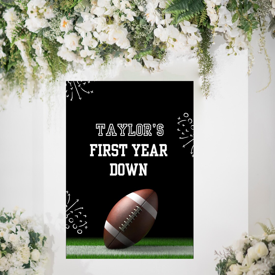 First Year Down Birthday Sign, First Year Down Birthday Backdrop ...