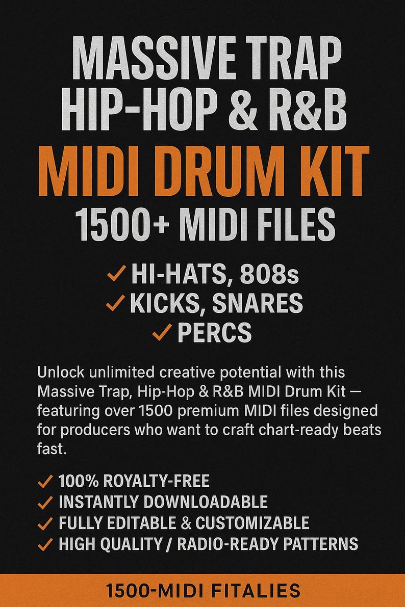 1500+ MIDI Drum Kit for Trap, Hip-hop, and R&B – 808s, Hi Hats, Kicks ...