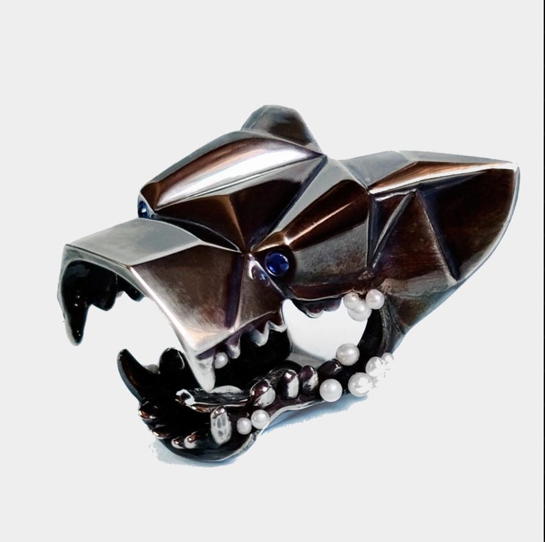 Kura: Hyena-inspired Statement Ring Unique Handcrafted Silver Ring With ...